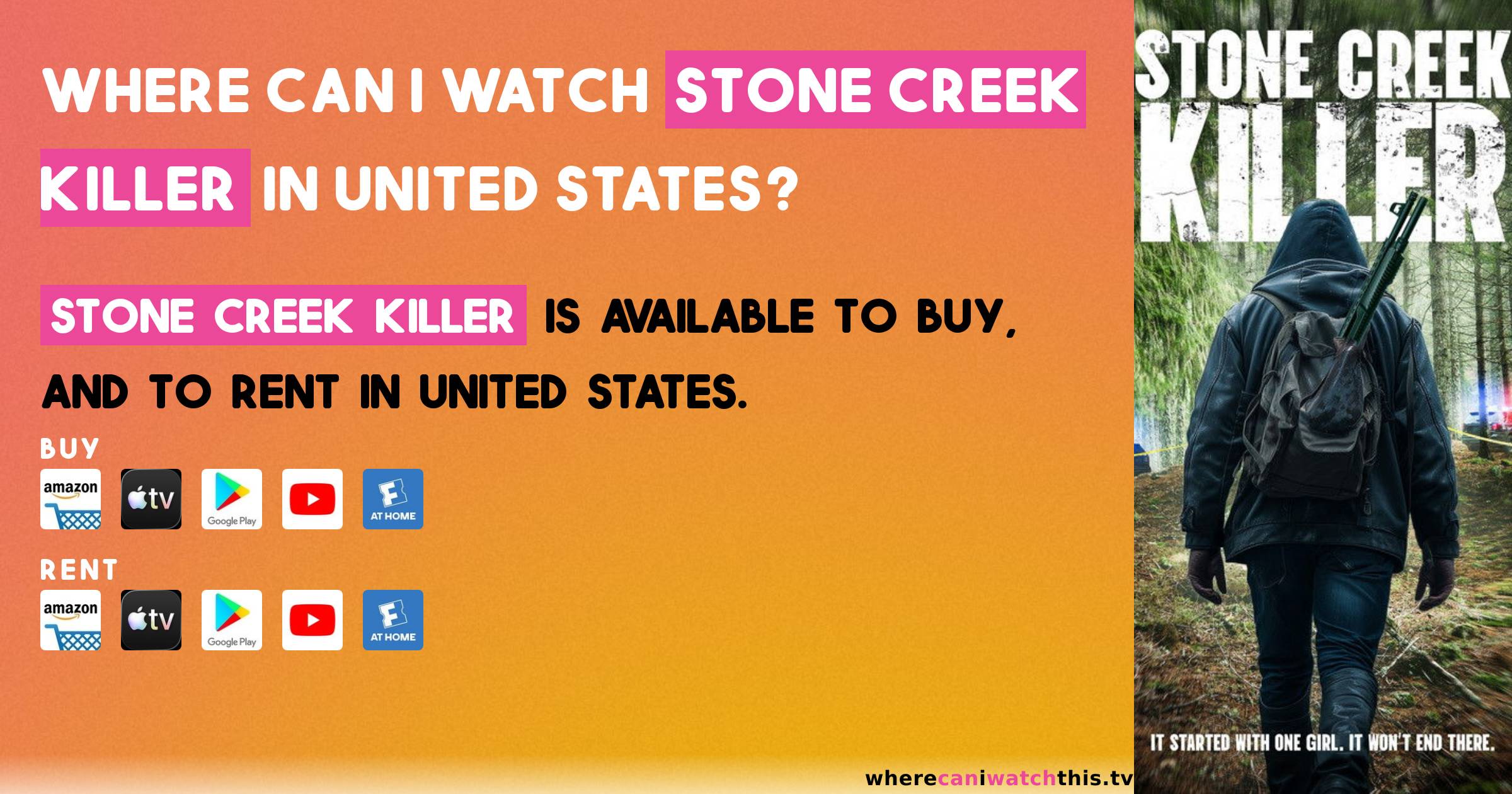 Where can I watch Stone Creek Killer in United States?
