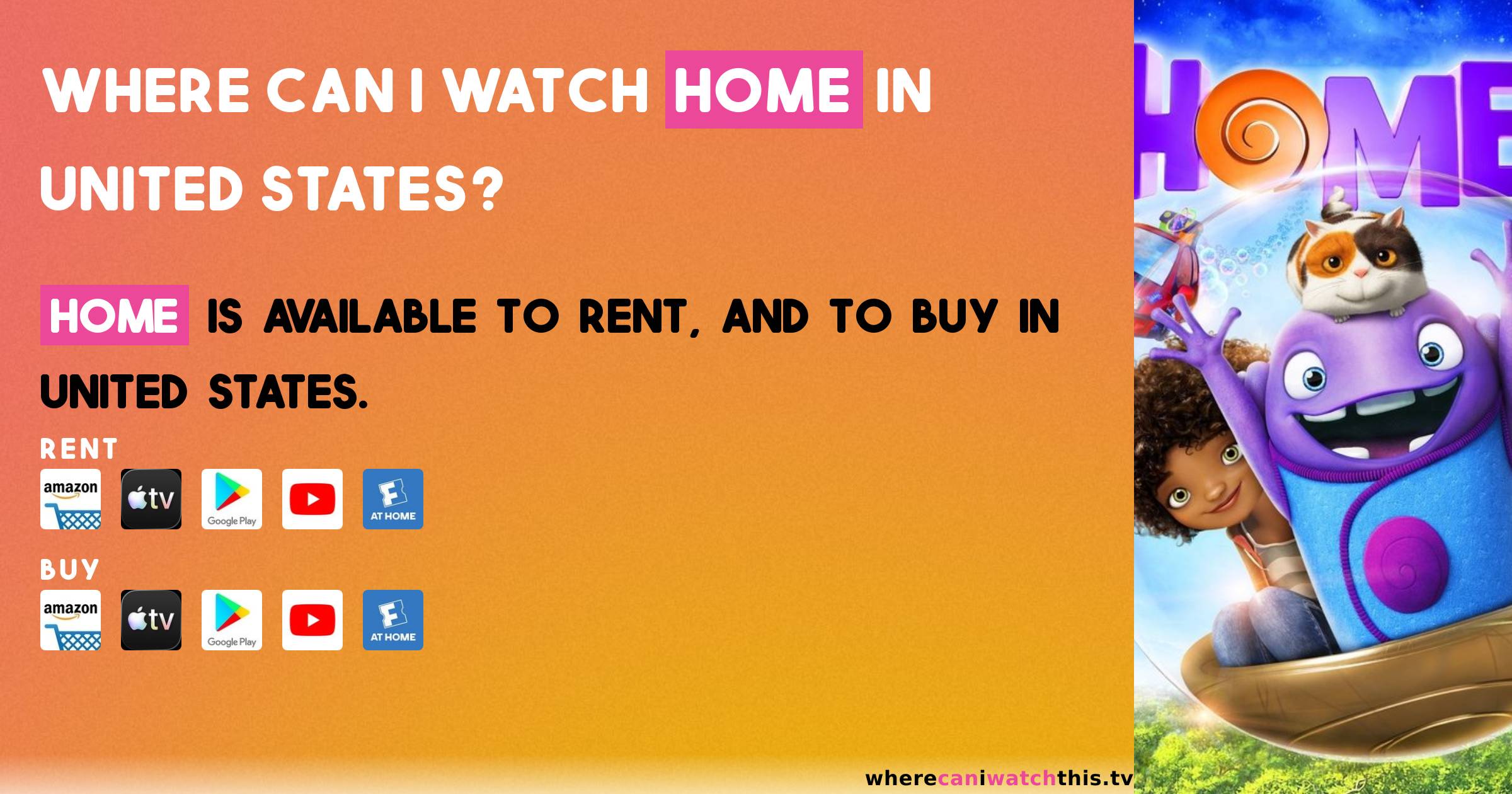 Where can I watch Home in United States?