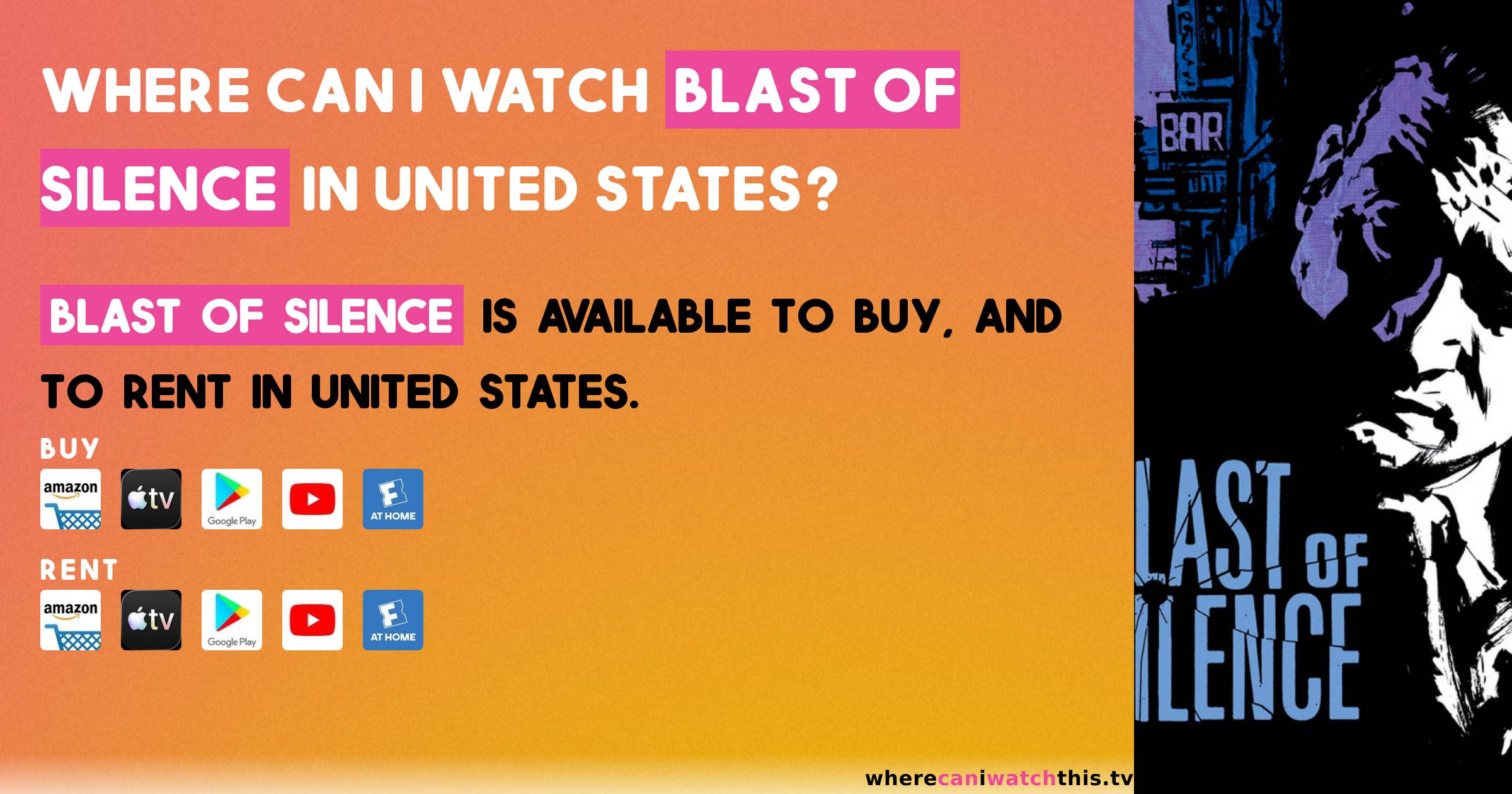 Where can I watch Blast of Silence in United States?
