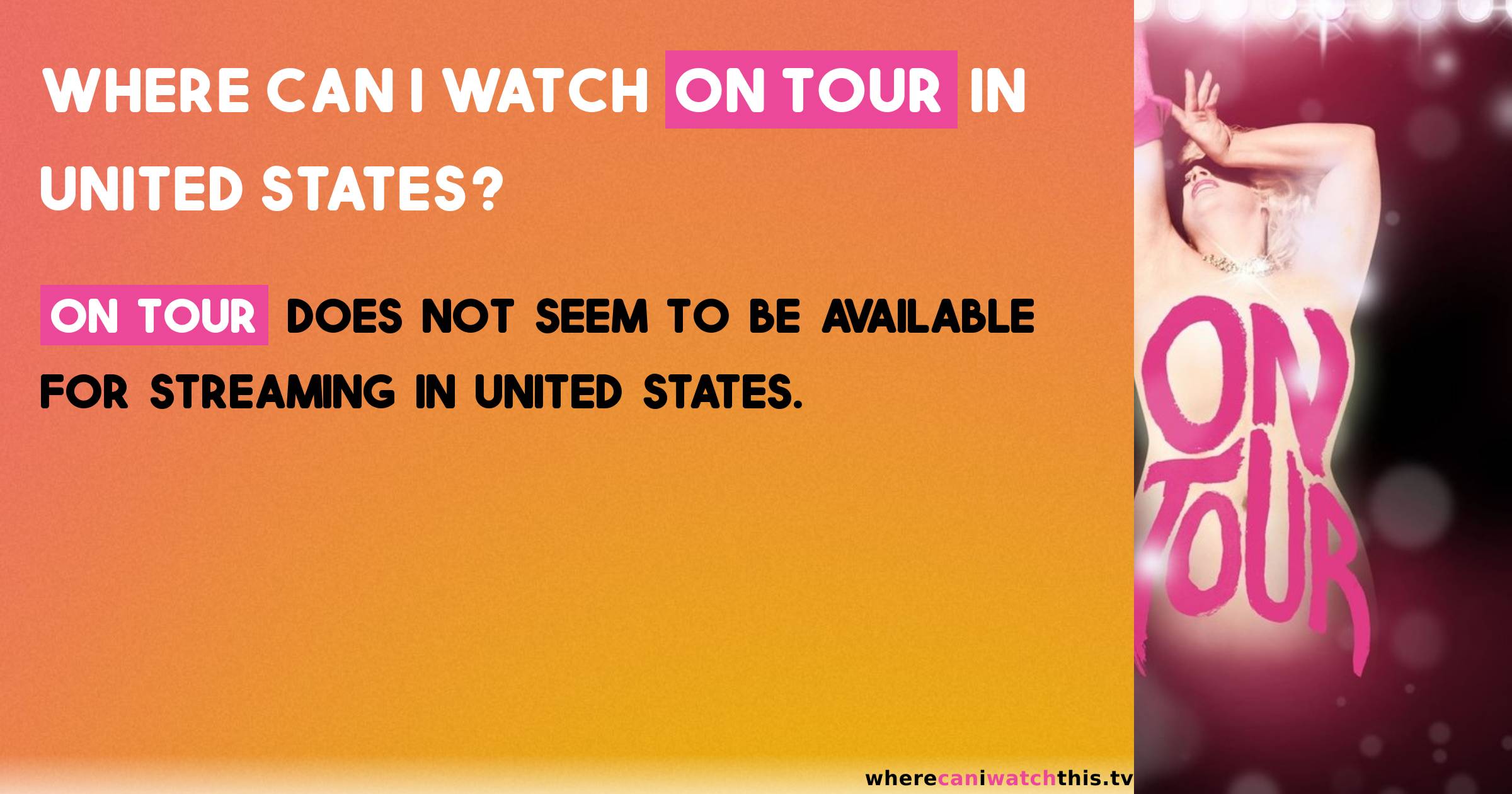 Where can I watch On Tour in United States?