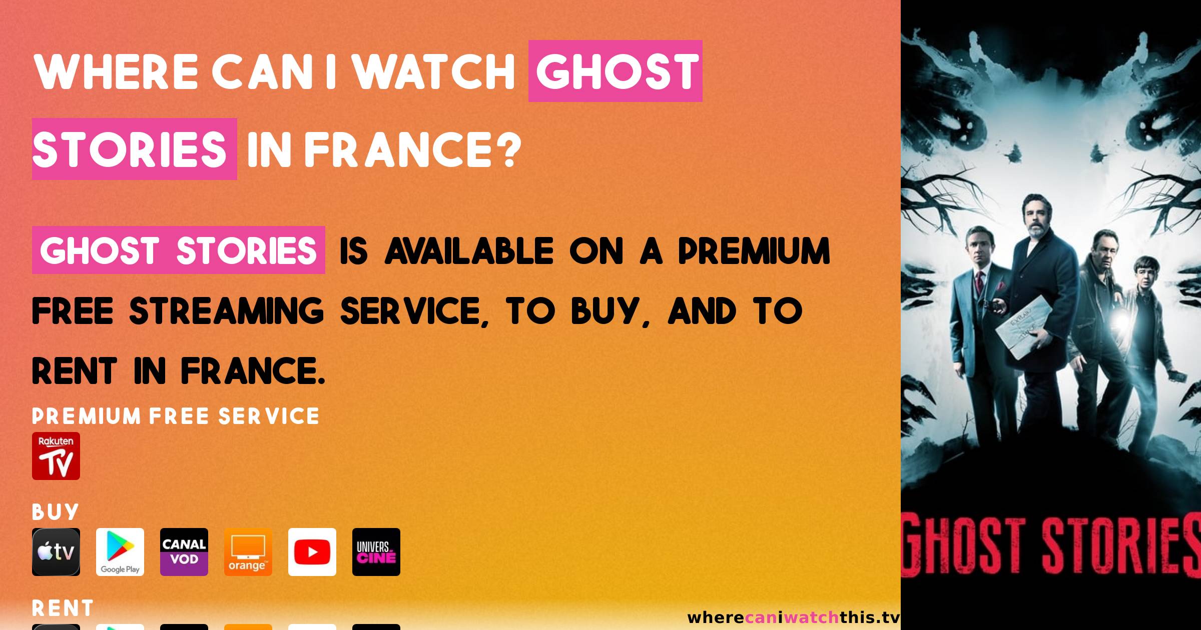 Where can I watch Ghost Stories in France?