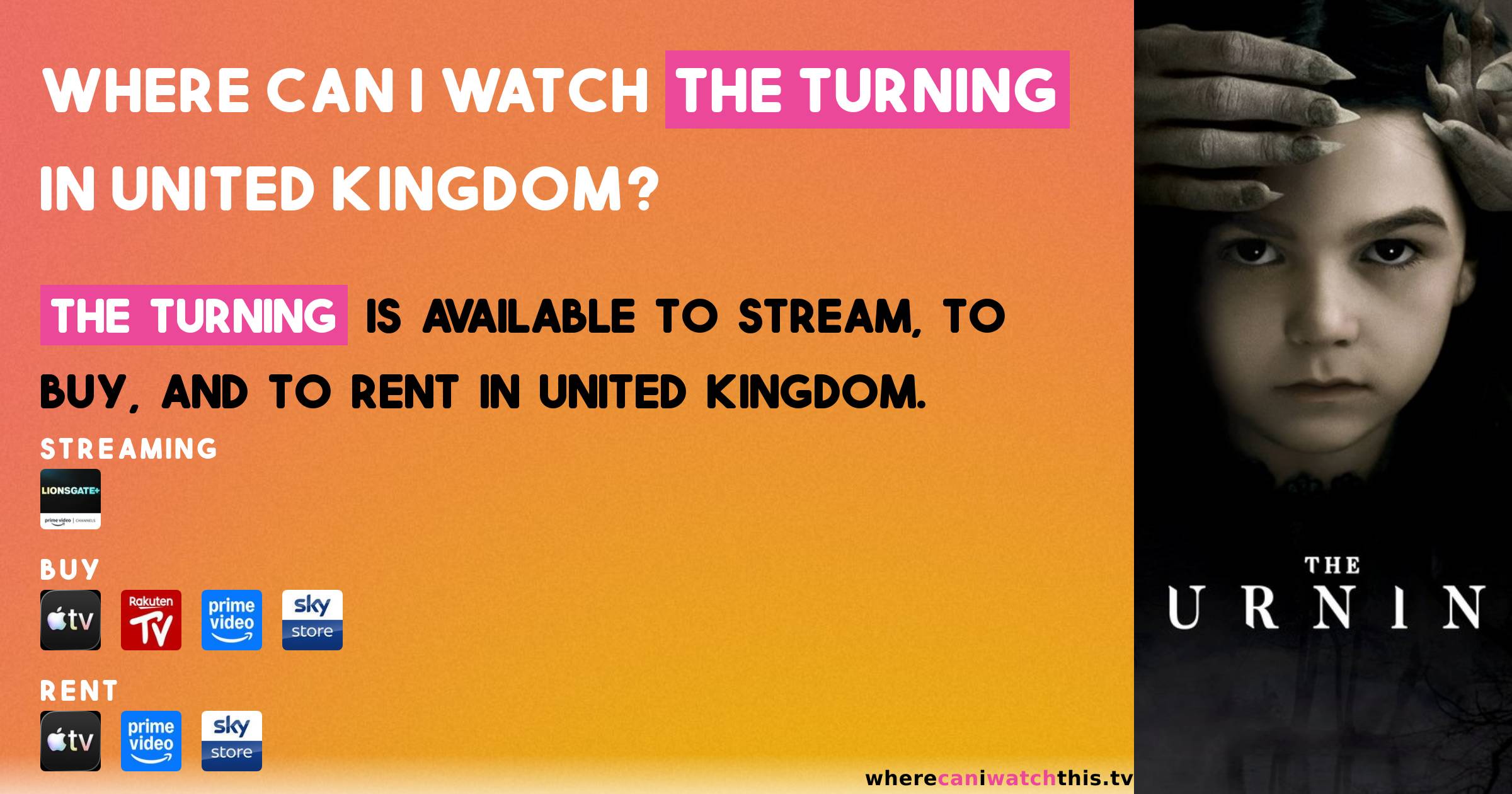 Where can I watch The Turning in United Kingdom?