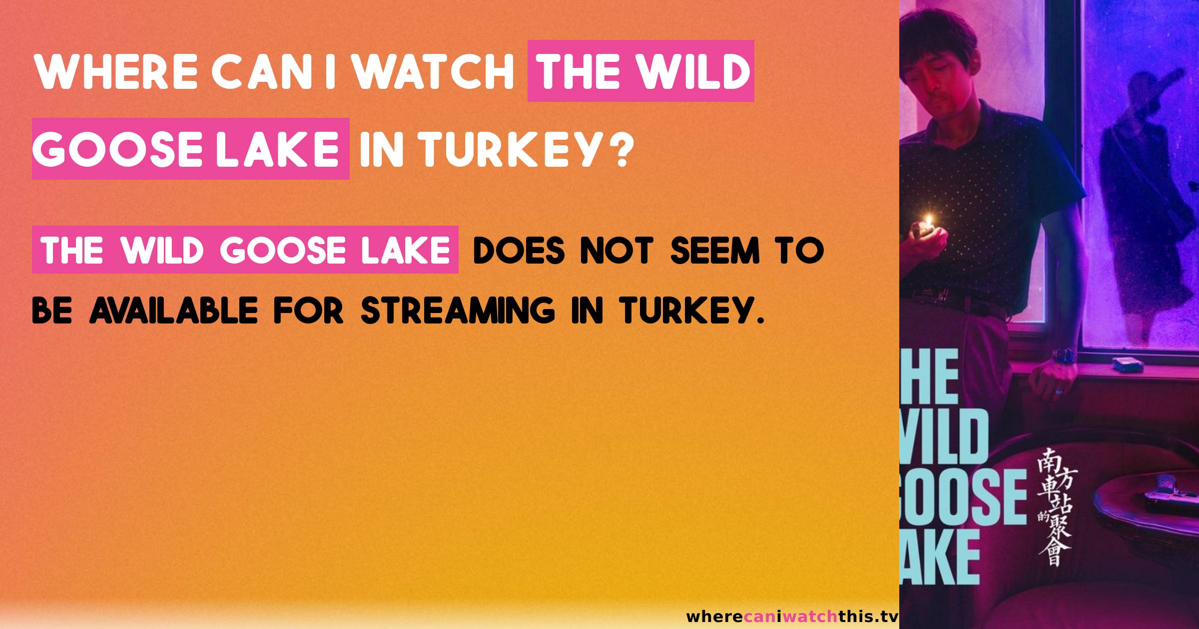 Where can I watch The Wild Goose Lake in Turkey?