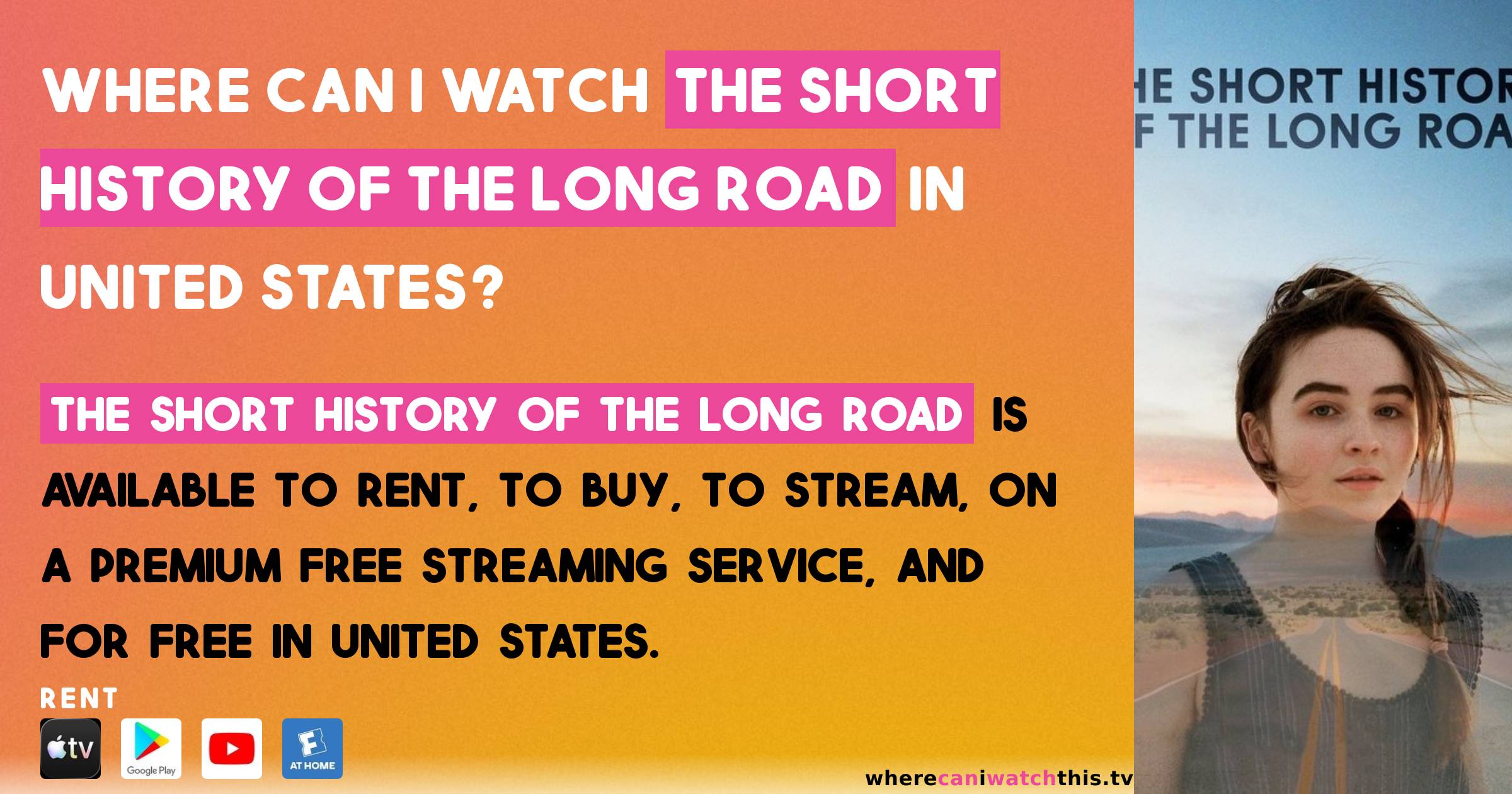 Where can I watch The Short History of the Long Road in United States?