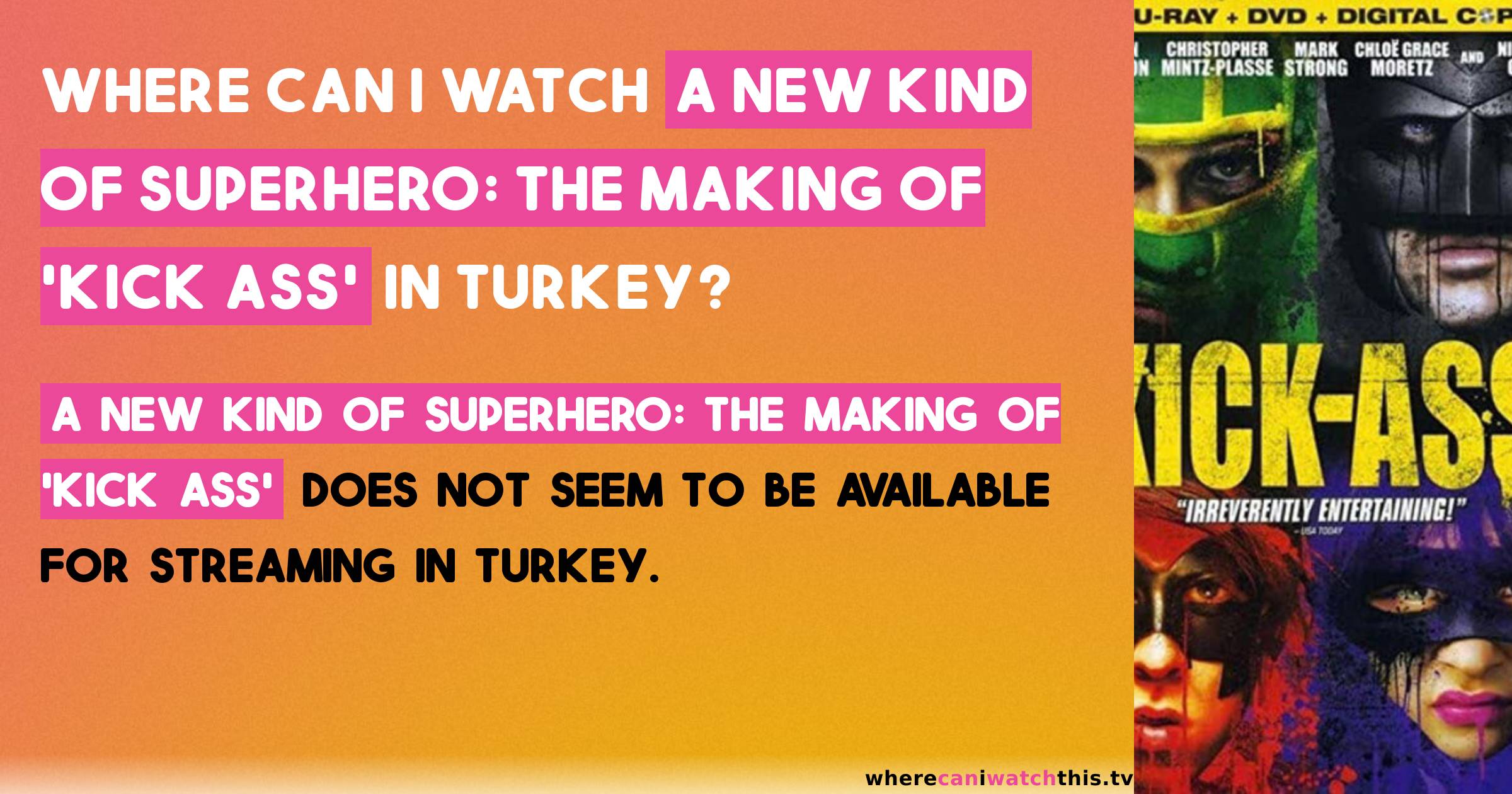 Where can I watch A New Kind of Superhero: The Making of 'Kick Ass' in ...