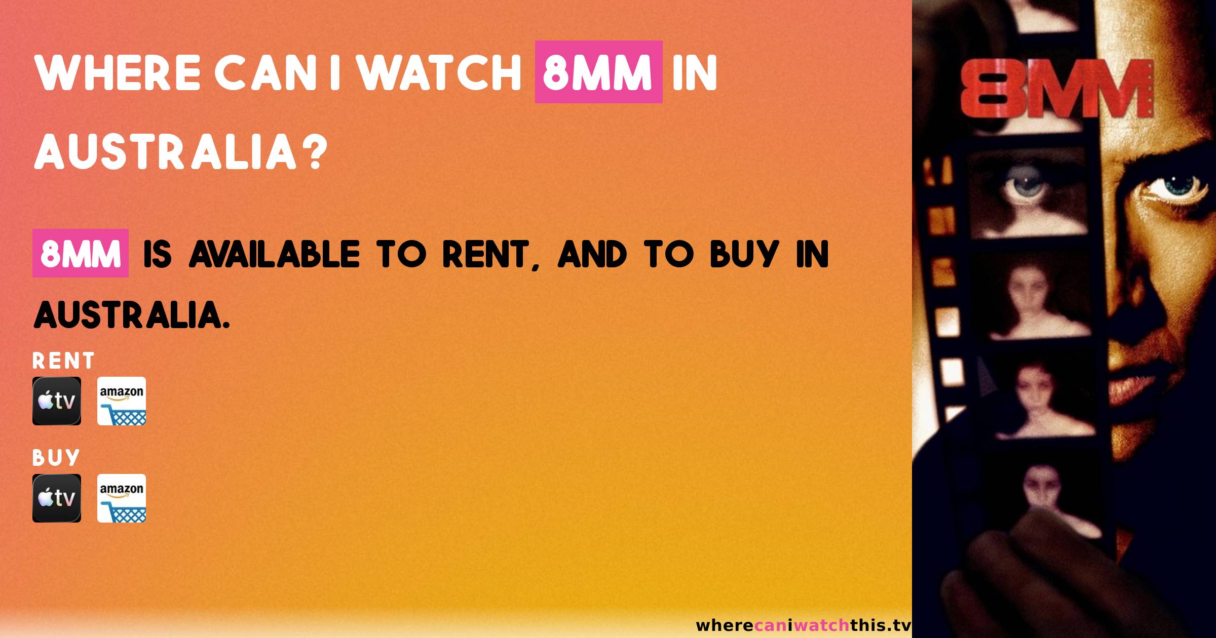 Where can I watch 8MM in Australia?