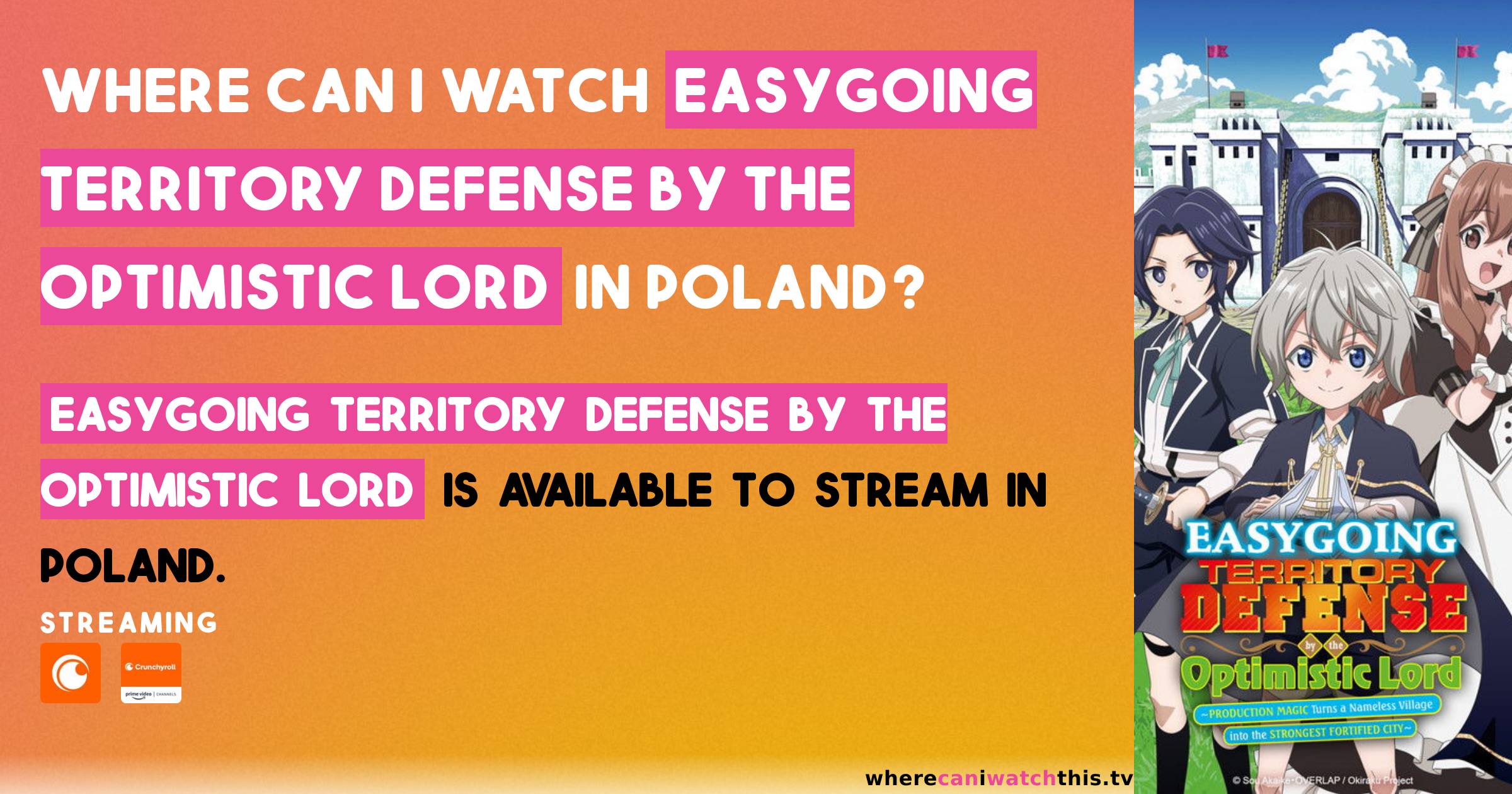 Where can I watch Easygoing Territory Defense by the Optimistic Lord in ...