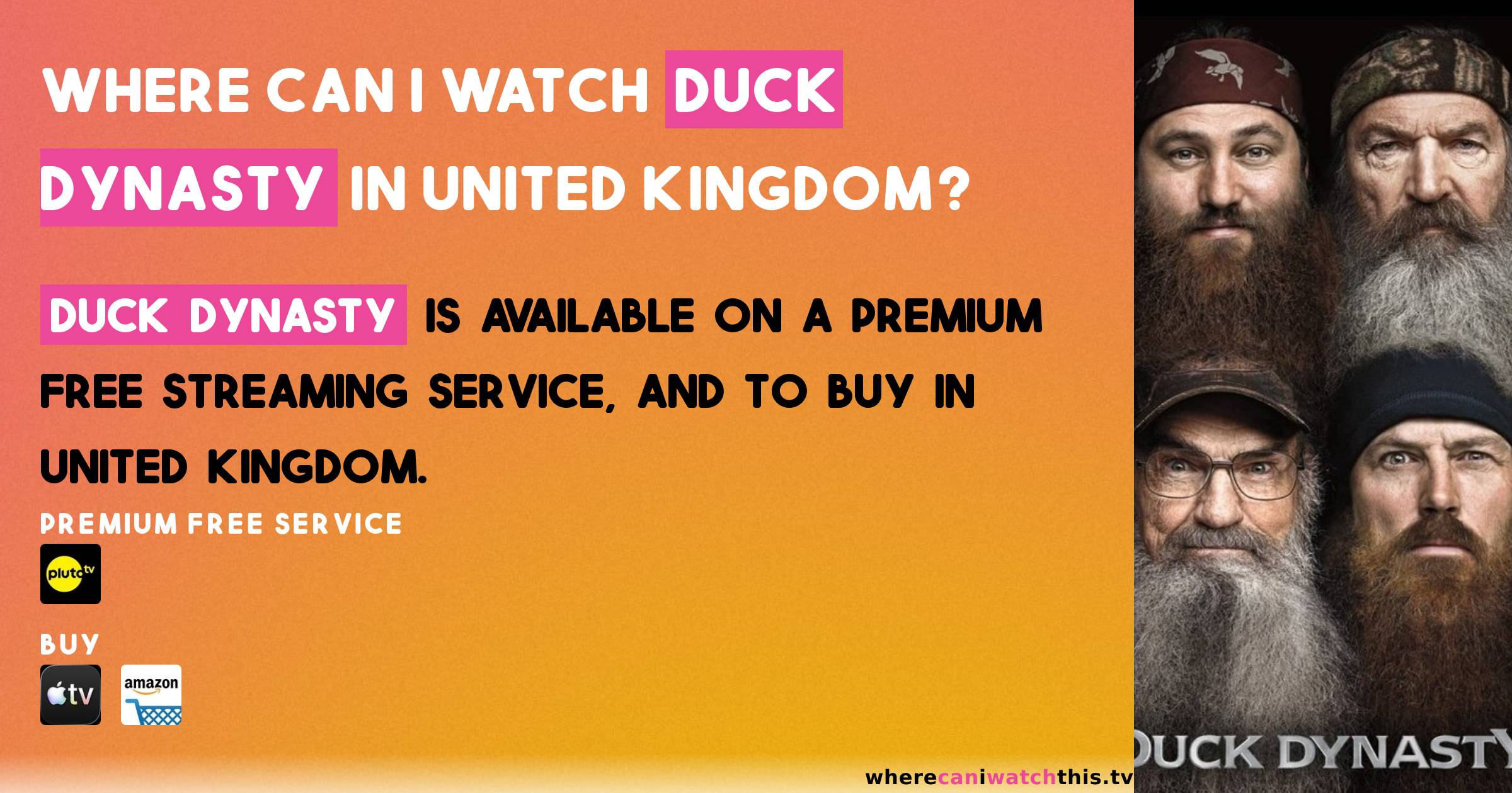 Where can I watch Duck Dynasty in United Kingdom?