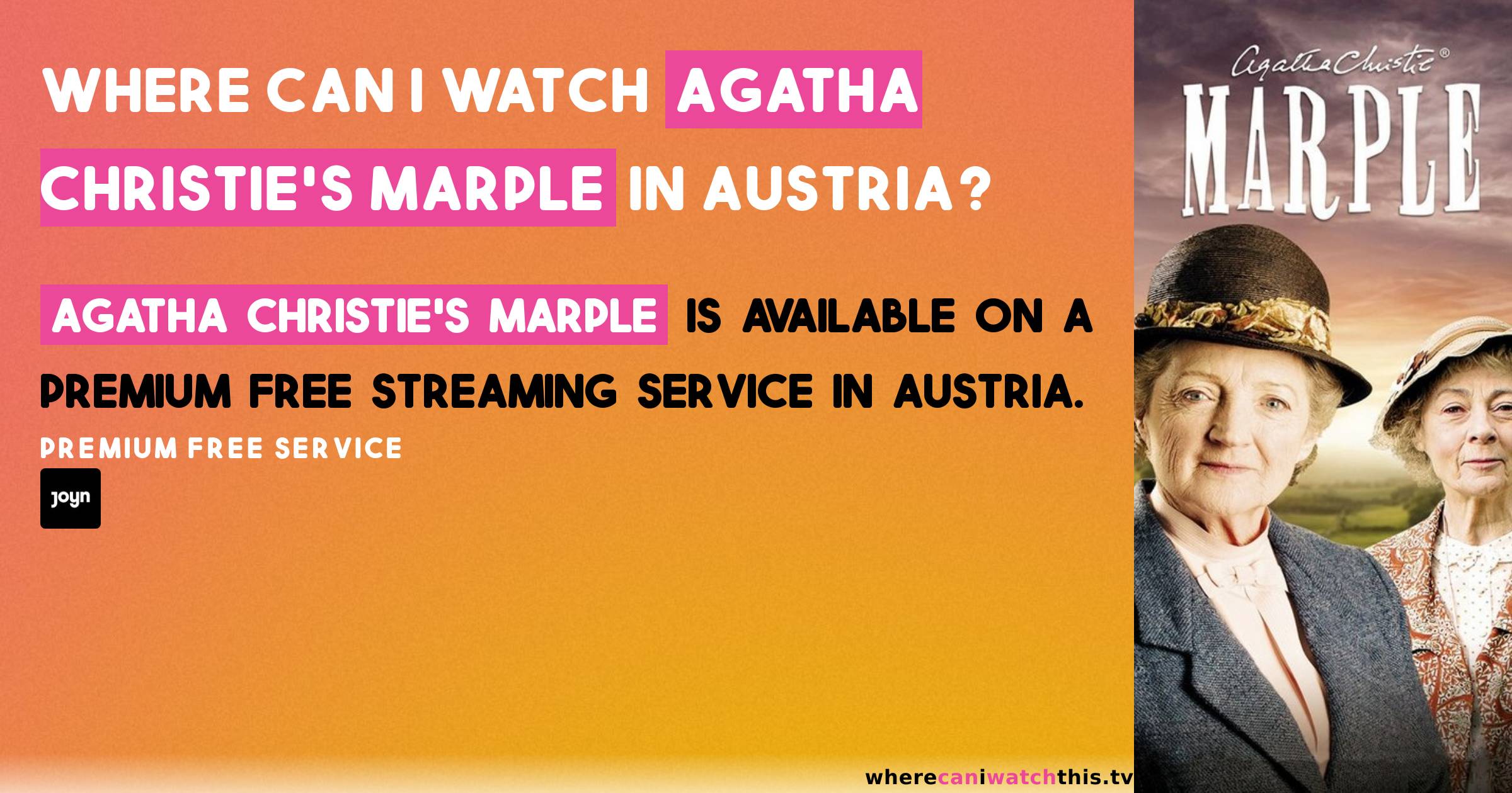 Where can I watch Agatha Christie's Marple in Austria?