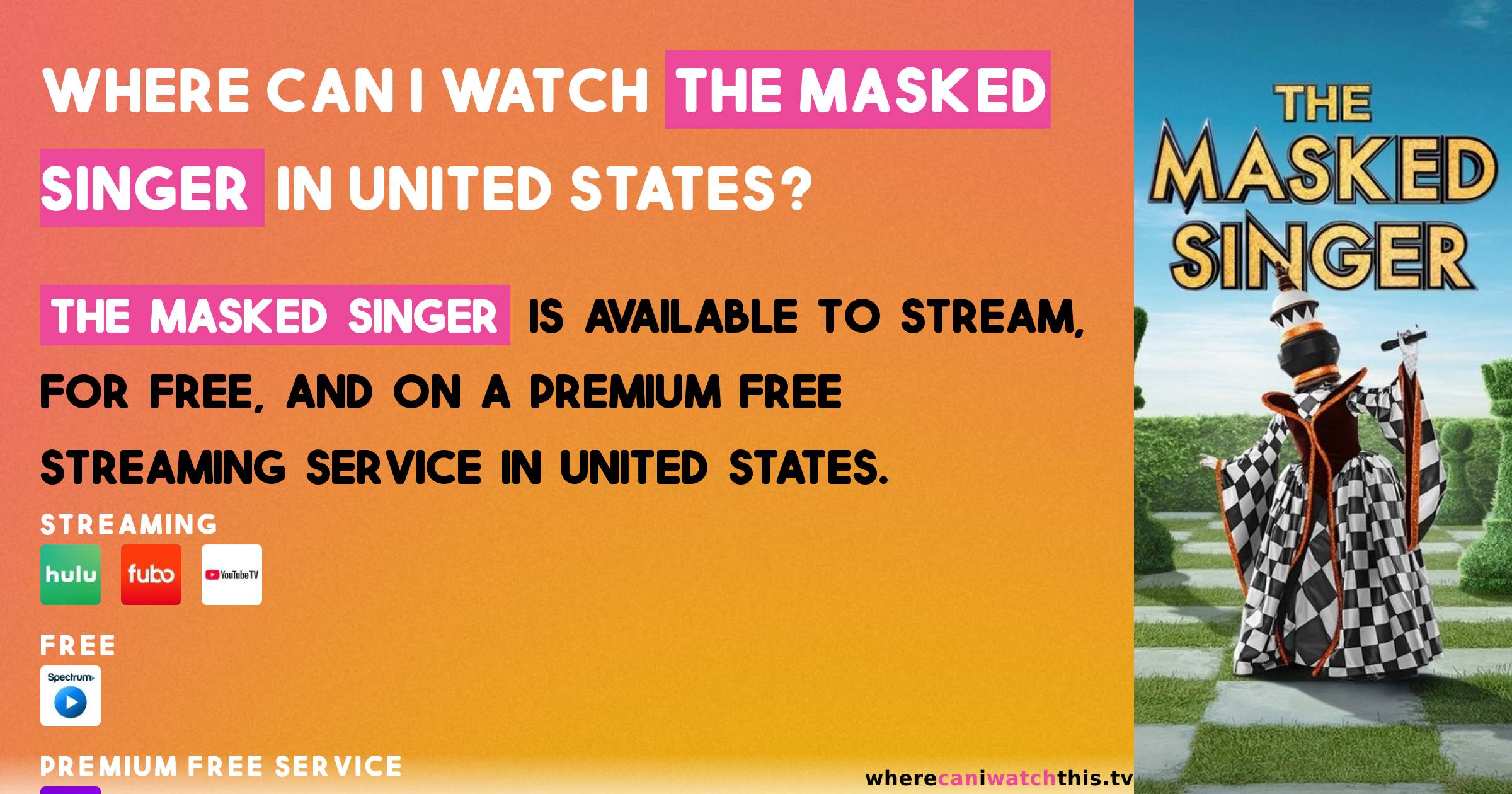 Where can I watch The Masked Singer in United States?
